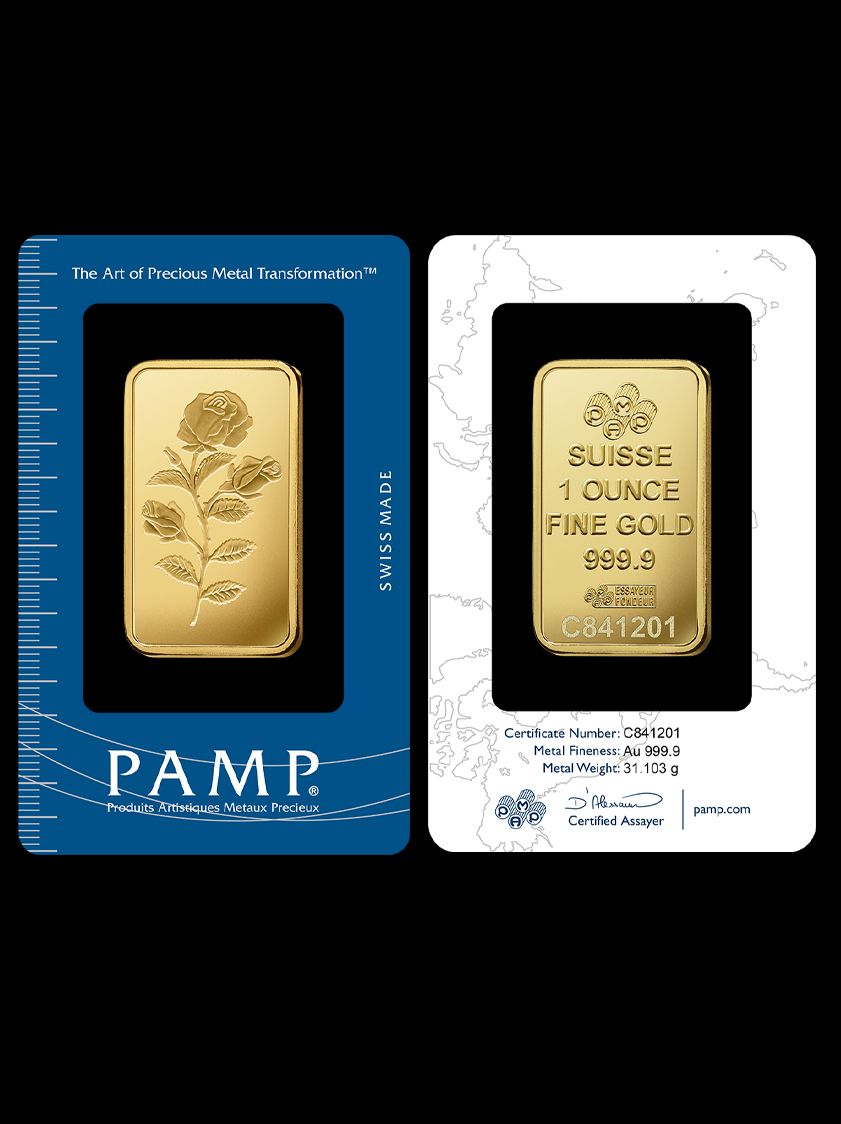 24K Gold Rosa Gold Minted Pamp Bar - 1oz | SW20298